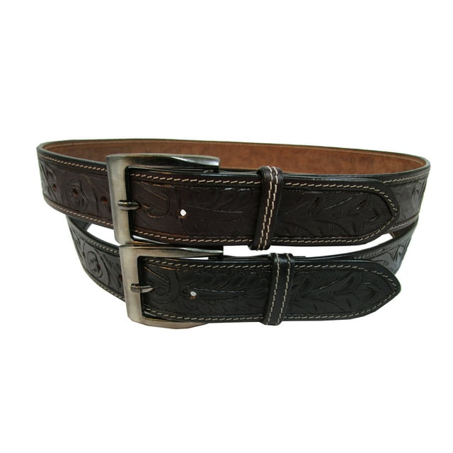 Leather Belts Western Belt for Men Women Cowboy Floral Tooled Work ...