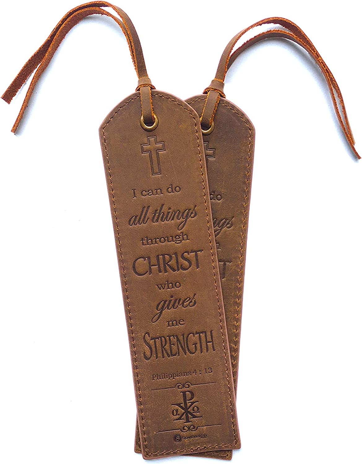 Leather Bible Bookmarks - 2 Leather Christian Bookmarks with ...