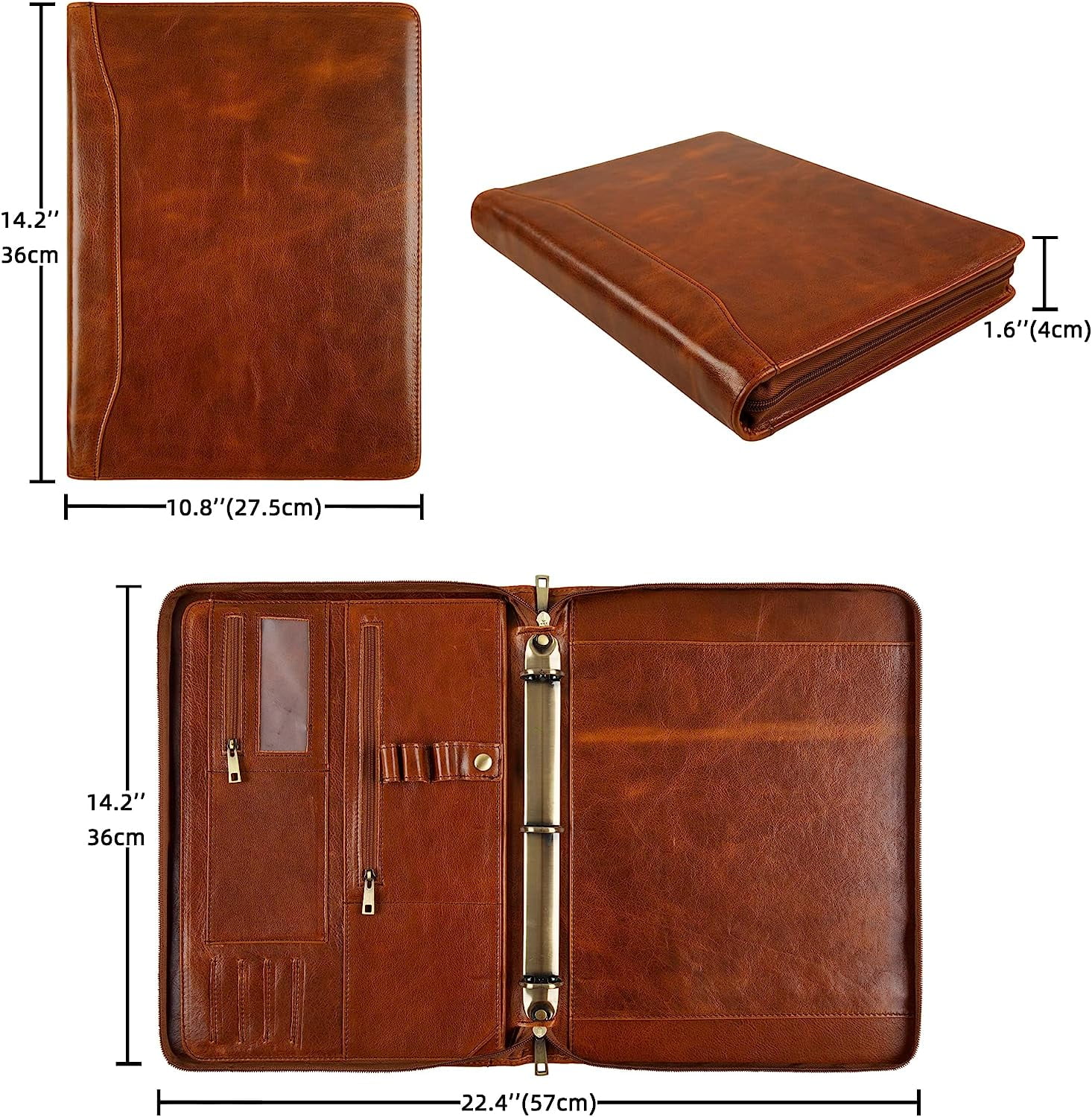 Leather Binder 3 Ring Portfolio, Professional 3 Ring Portfolio ...