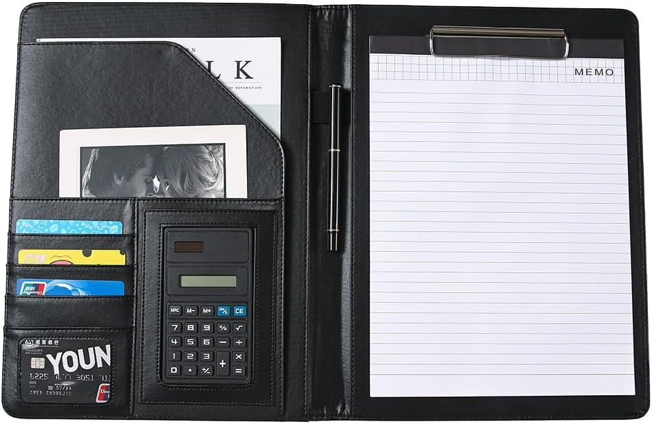 Leather Binder for Business use, Document Organizer with Storage ...