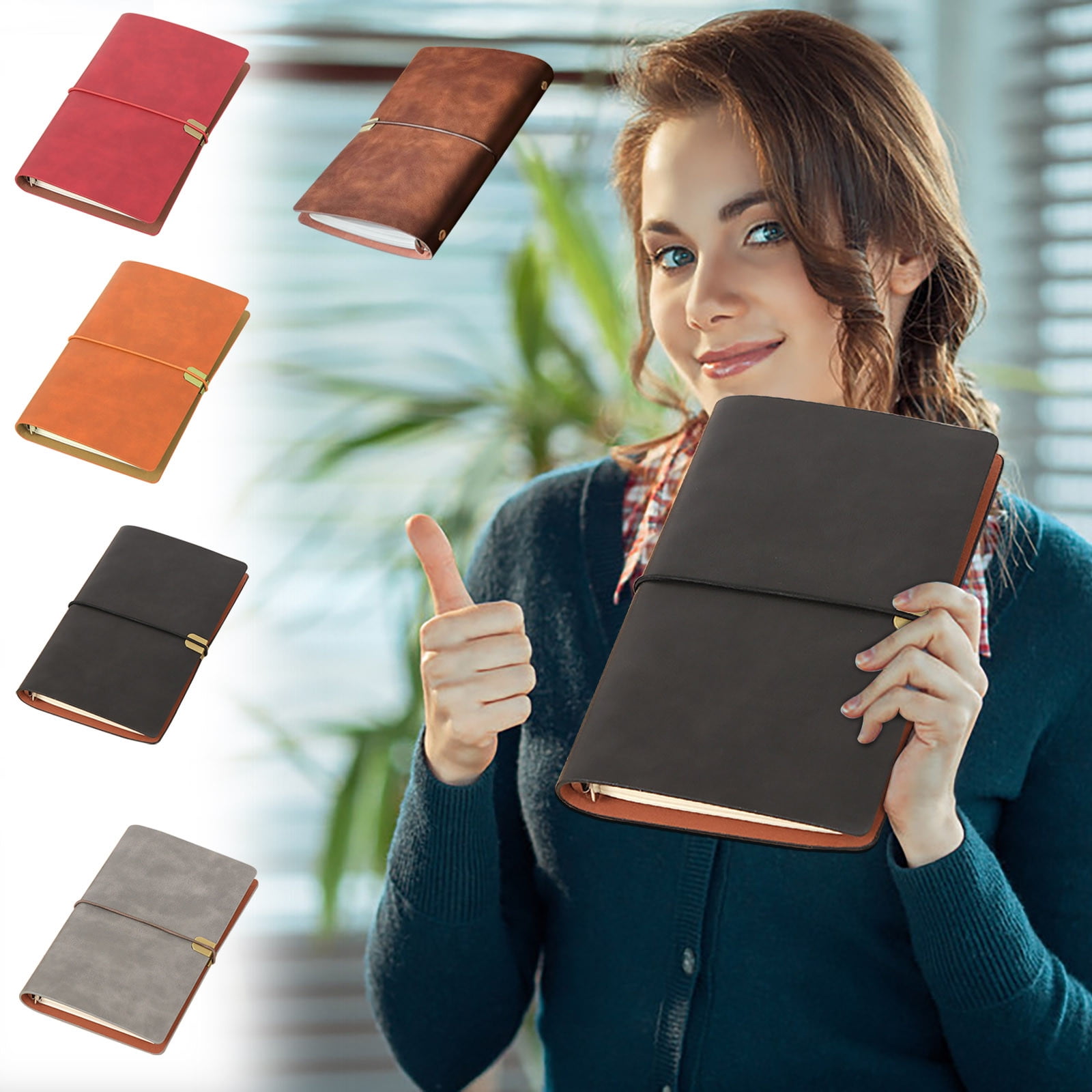 Leather Binder Notebook Diary with Replaceable Paper and Soft Cover for ...