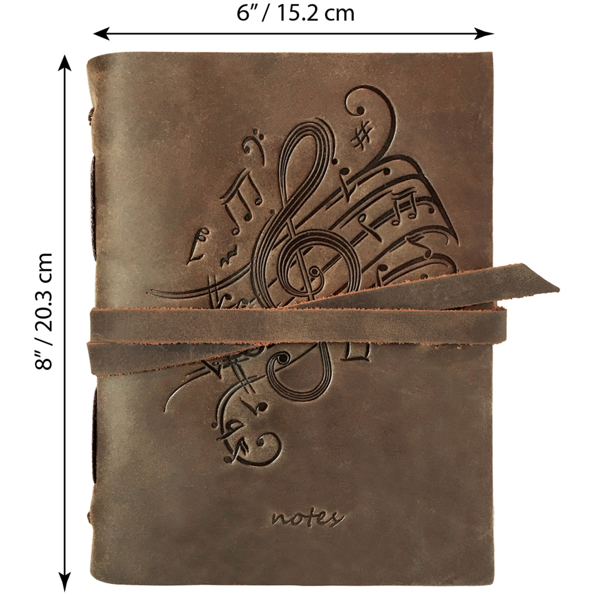 Leather Bound Journal for Men and Women, Handmade Gift Set with Music ...