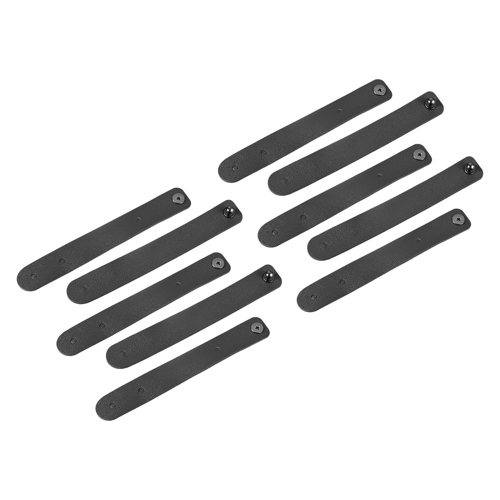 Leather Cable Tie PU Leather Cord Organizer Cable USB Straps Black ...