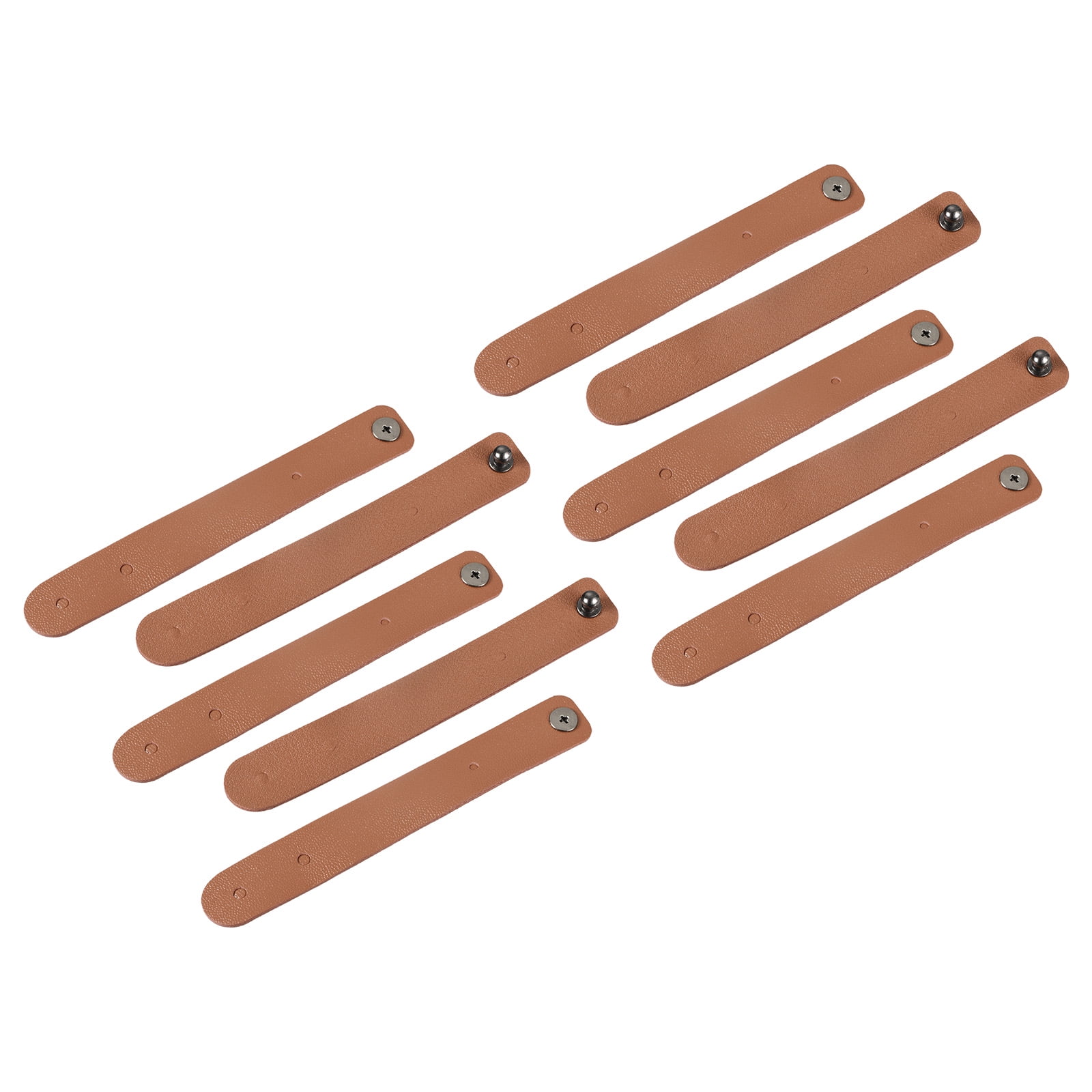 Leather Cable Tie PU Leather Cord Organizer Cable USB Straps Brown ...