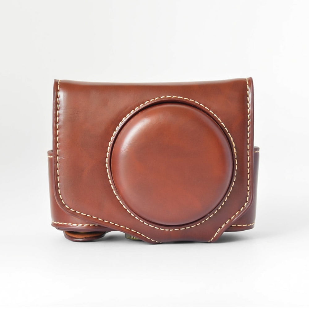Leather Camera Case Bag with Strap for Canon Powershot G7 X Mark II G7X ...