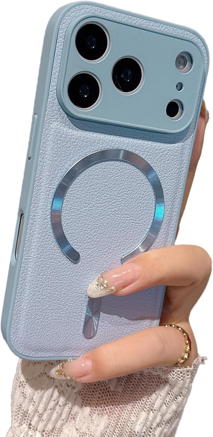 Leather Camera Protect Magnetic Phone Case for iPhone, Compatible with ...