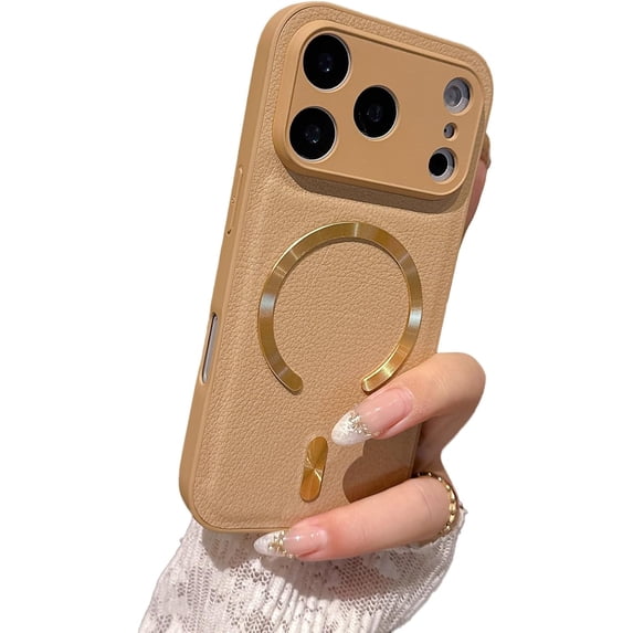 Leather Camera Protect Magnetic Phone Case for iPhone, Compatible with ...