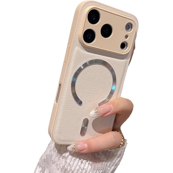 Leather Camera Protect Magnetic Phone Case for iPhone, Compatible with ...