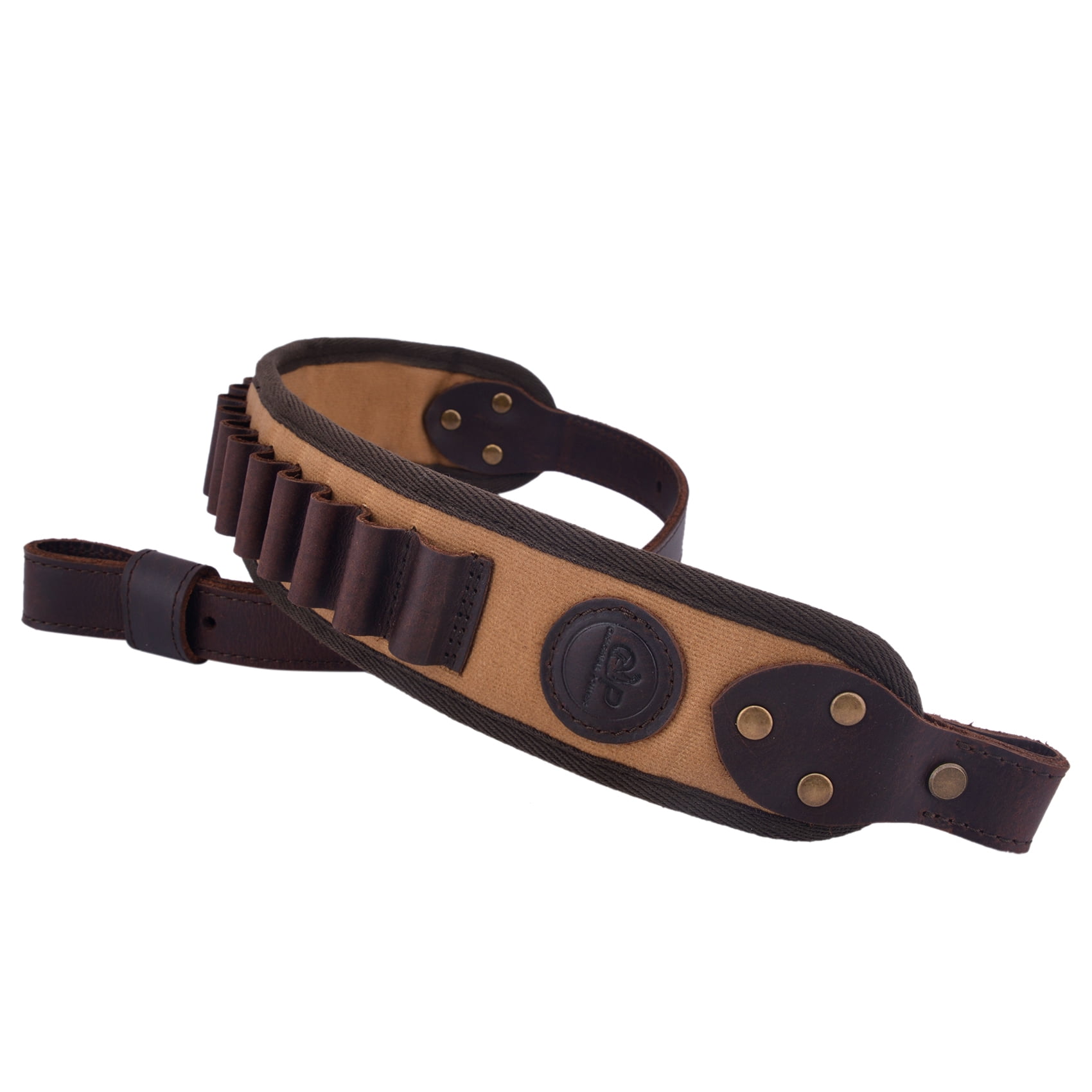 Leather Canvas Rifle Sling, Padded Gun Shoulder Straps for .308 .22-250 ...