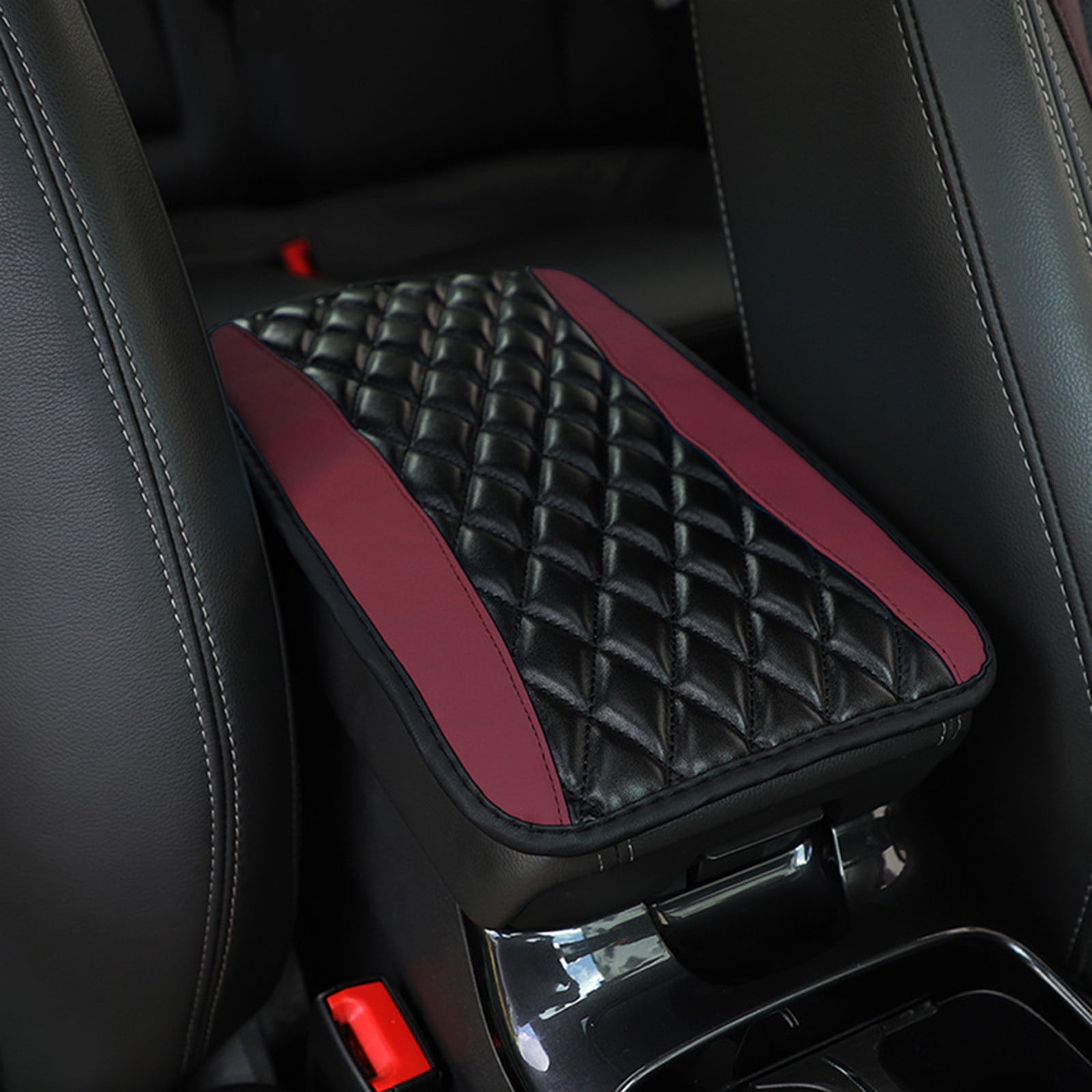 Leather Car Armrest Box Mat, [Universal] - Car Center Console Cover Mat ...