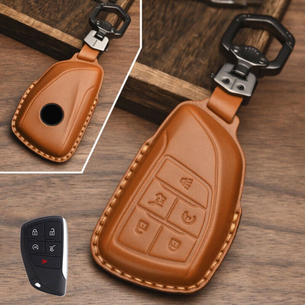 Leather Car Key Fob Case Cover For Gmc For Yukon For Chevy For Buick ...