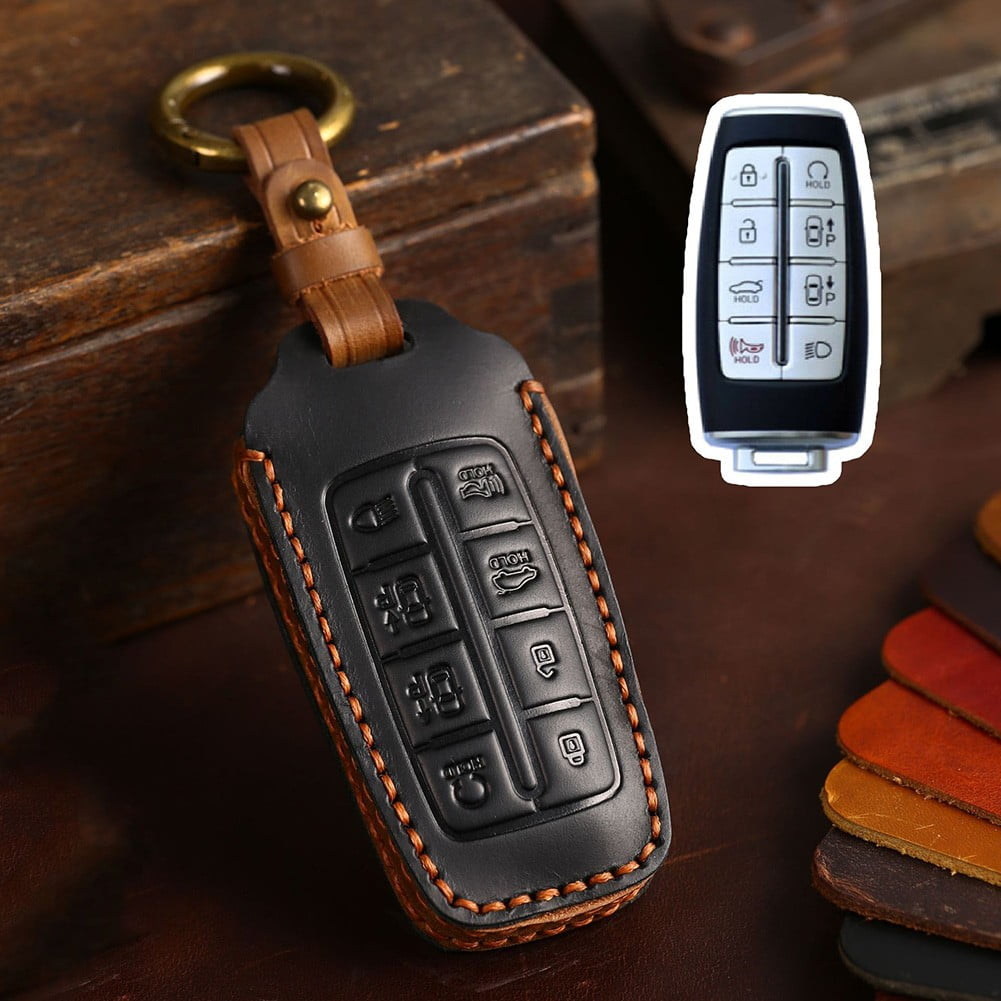 Leather Car Key Fob Cover Case Bag for Hyundai for Genesis G80 Gv80 G70 ...