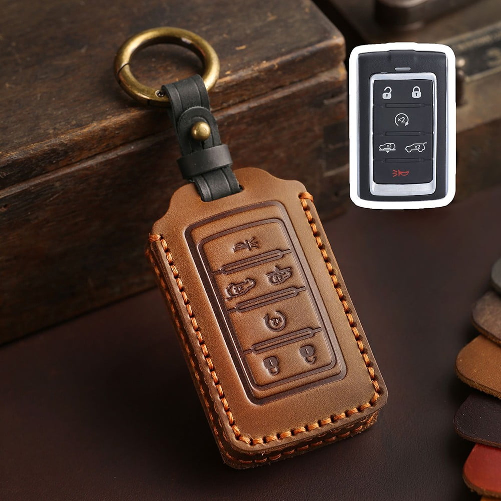 Leather Car Remote Key Fob Cover For Jeep for Grand For Cherokee 2021 ...