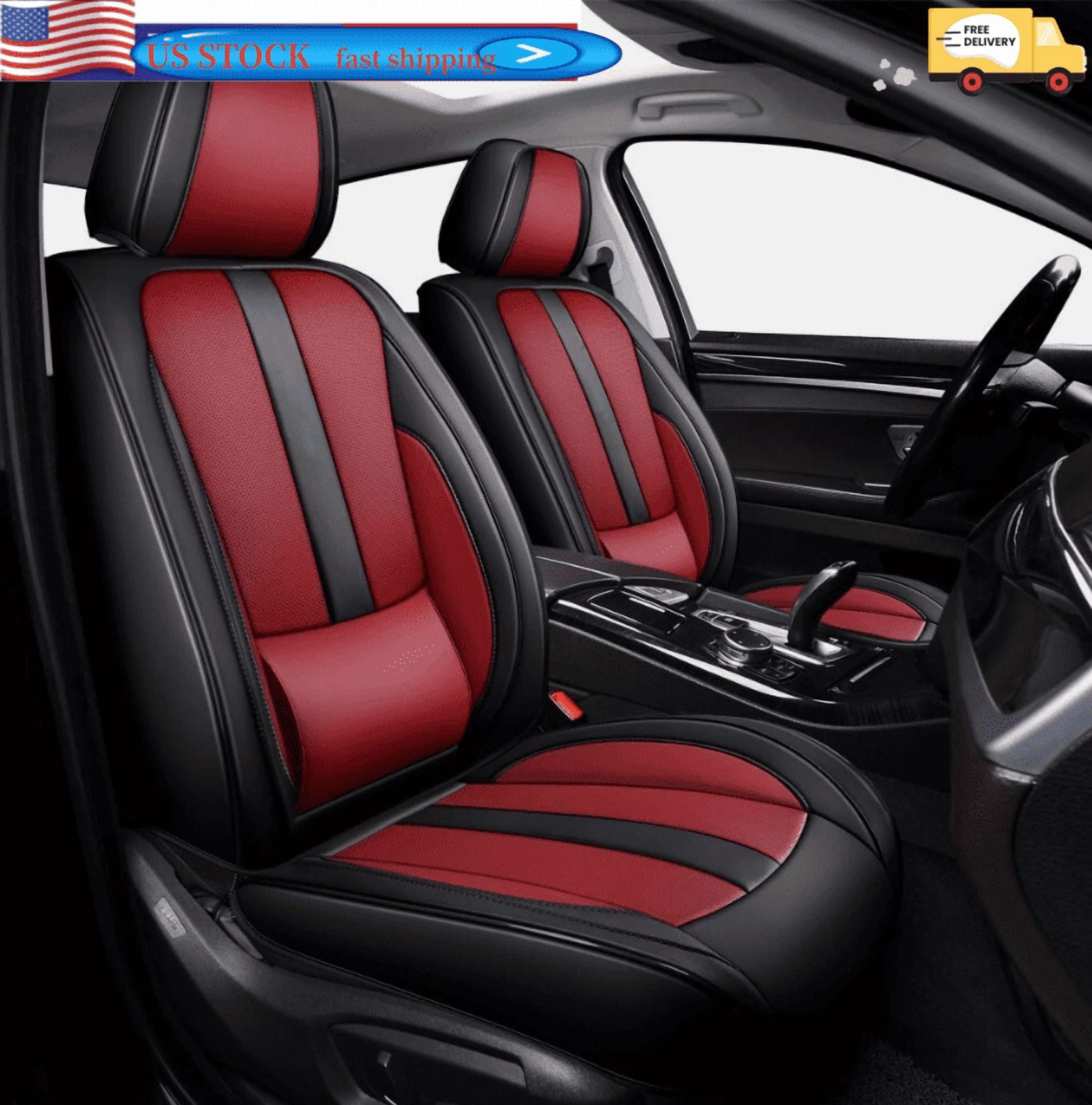 Leather Car Seat Cover Set Front and Rear Automobile Seat Covers PU ...