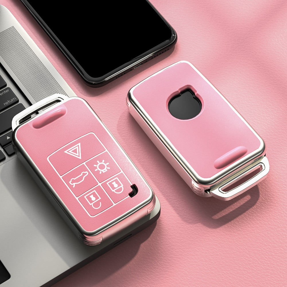 Leather Car Smart Key Remote Cover Full Case For Volvo 5 Buttons ...