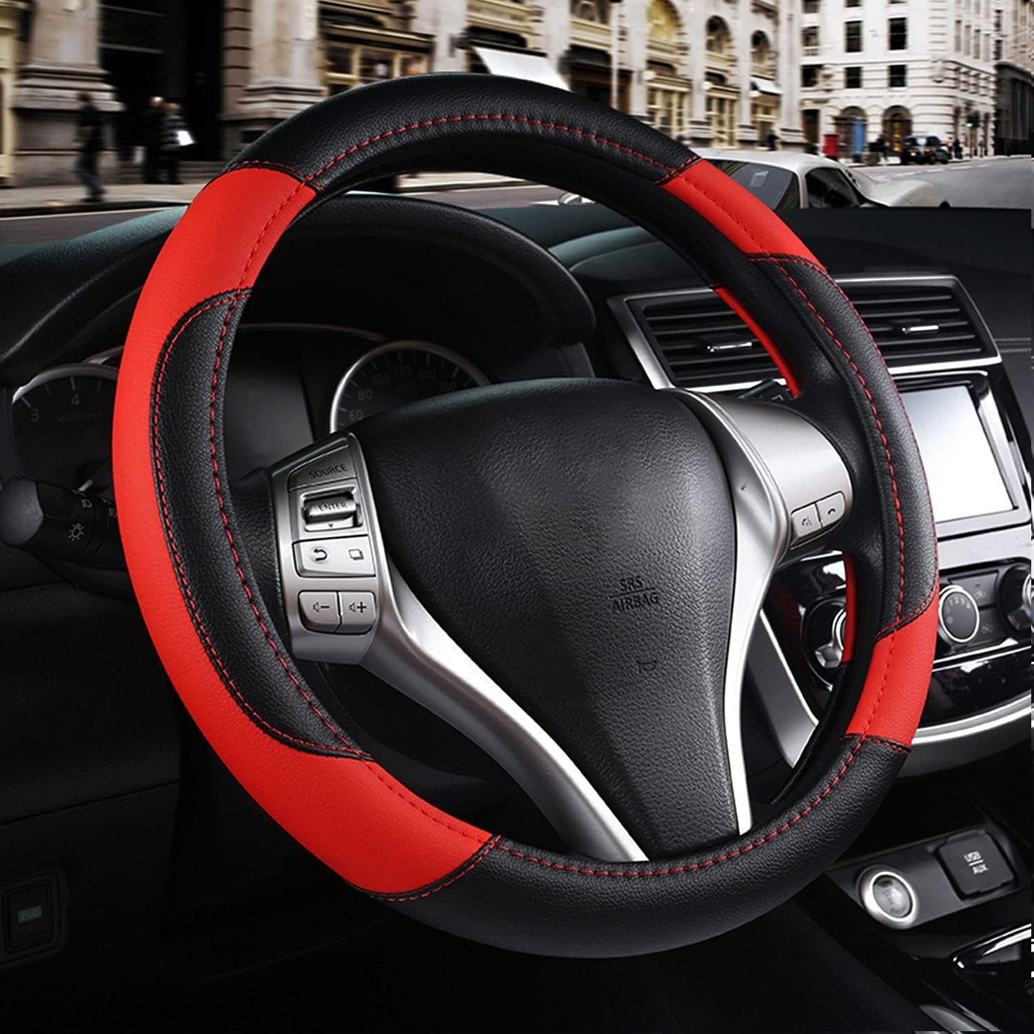 LYZHBFJ, Leather Car Steering Wheel Cover, 38cm, Microfiber - Walmart.com