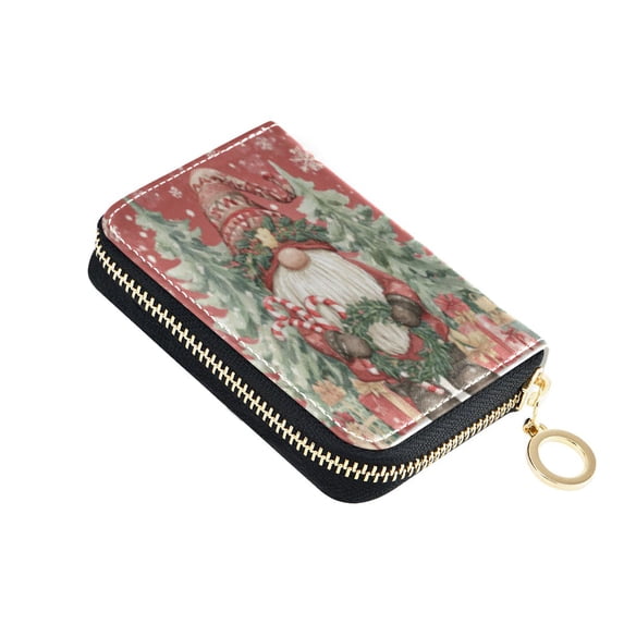 Leather Card Holder Wallet with Zipper RFID Blocking 9 Card Slots 2 ...