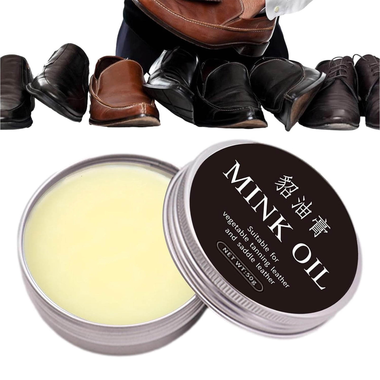 Leather Care Cream - Leather Recoloring Balm with Mink Oil, Natural ...
