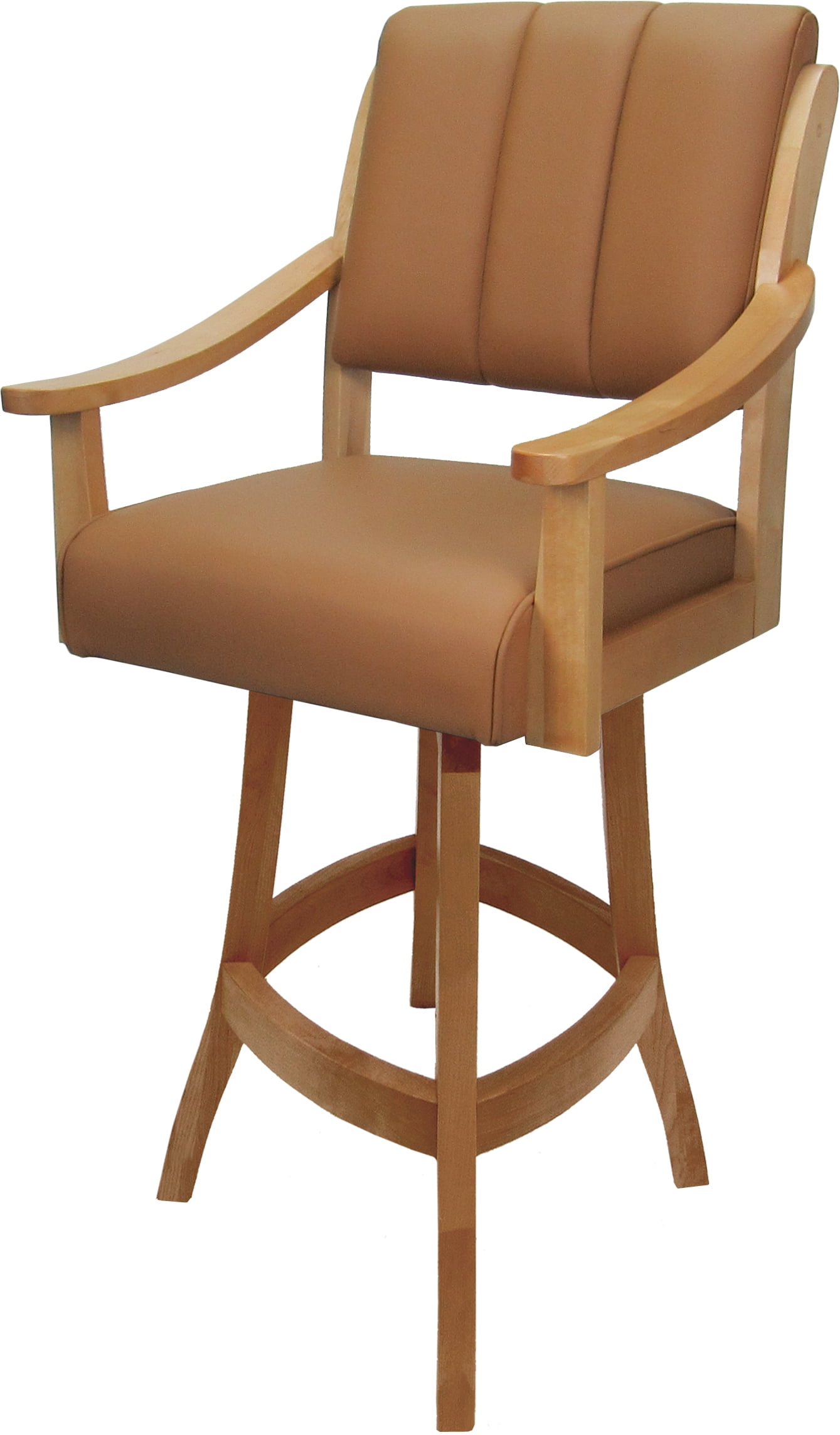 Leather Casa Counter Solid Wood Bar Stool 26" Seat - Brown on Honey ...