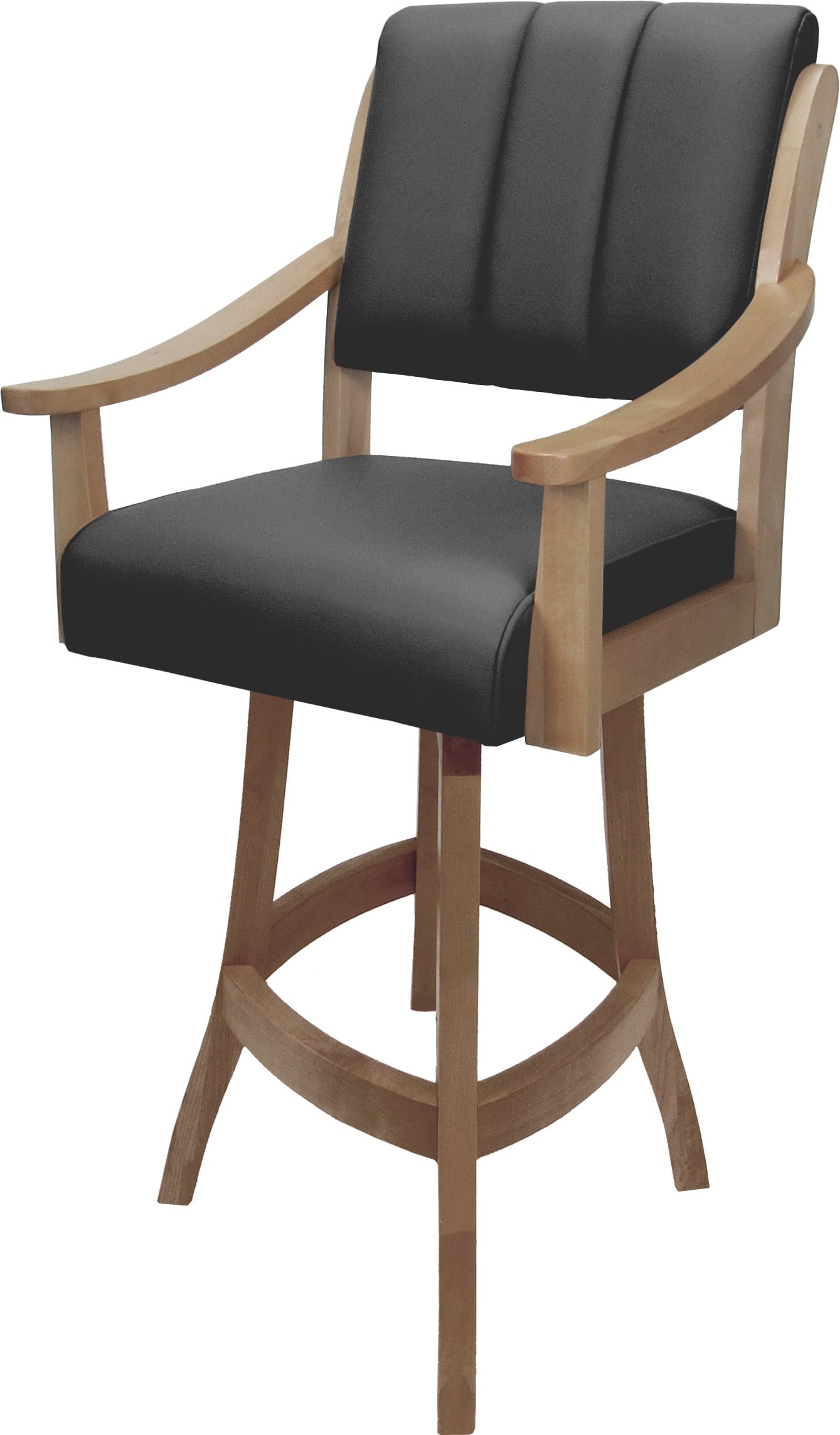 Leather Casa Counter Solid Wood Bar Stool 26" Seat - Gray on Cashew ...
