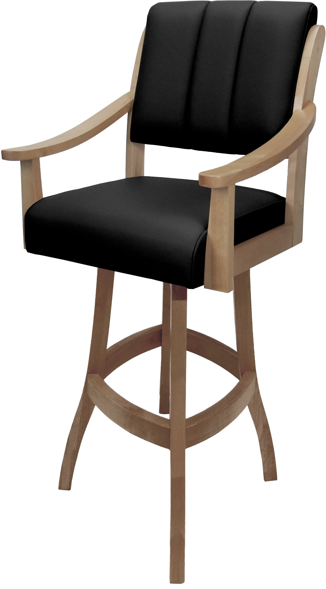 Leather Casa Solid Wood Bar Stool 30" Seat - Black on Cashew - Walmart.com