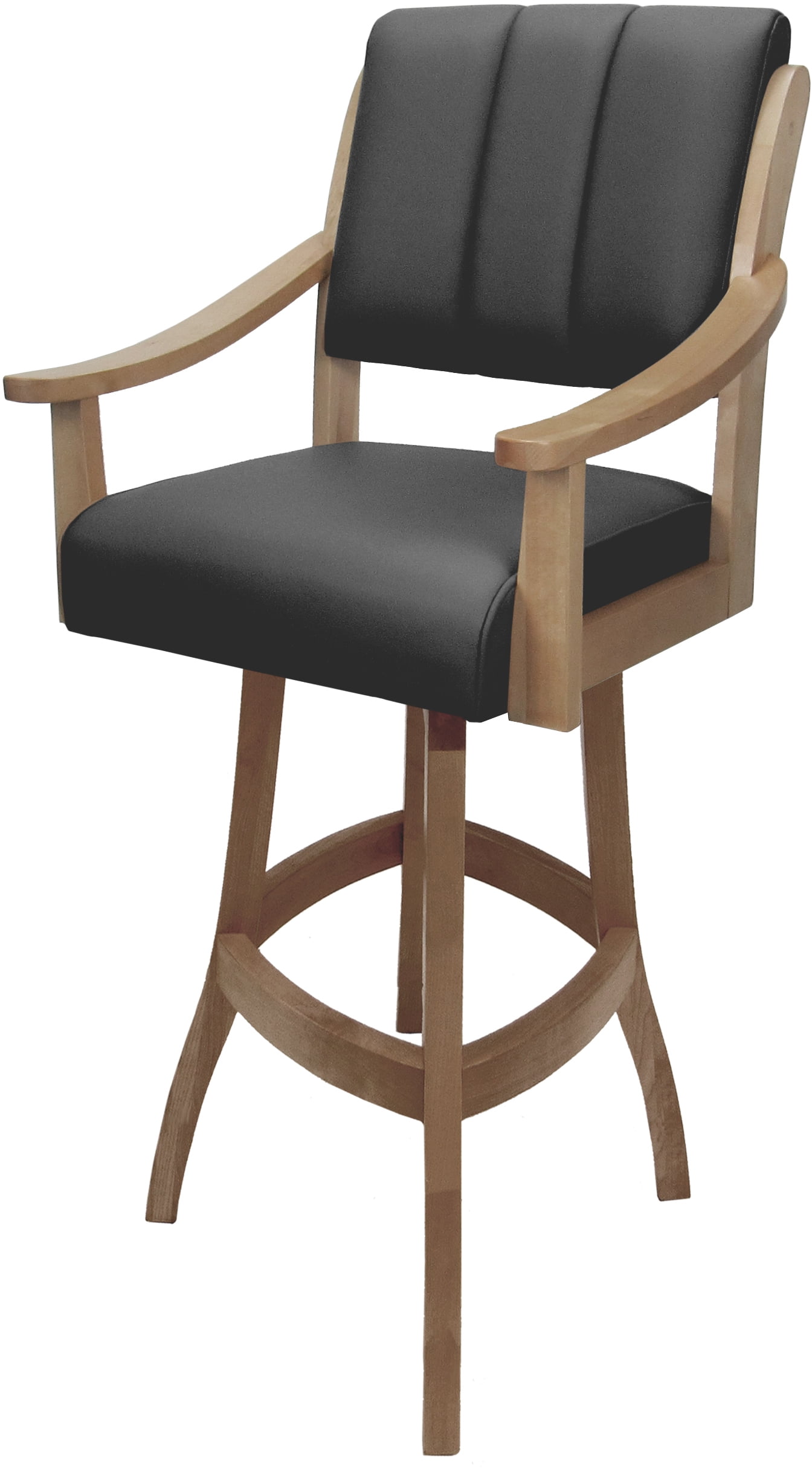 Leather Casa Solid Wood Bar Stool 30" Seat - Gray on Cashew - Walmart.com