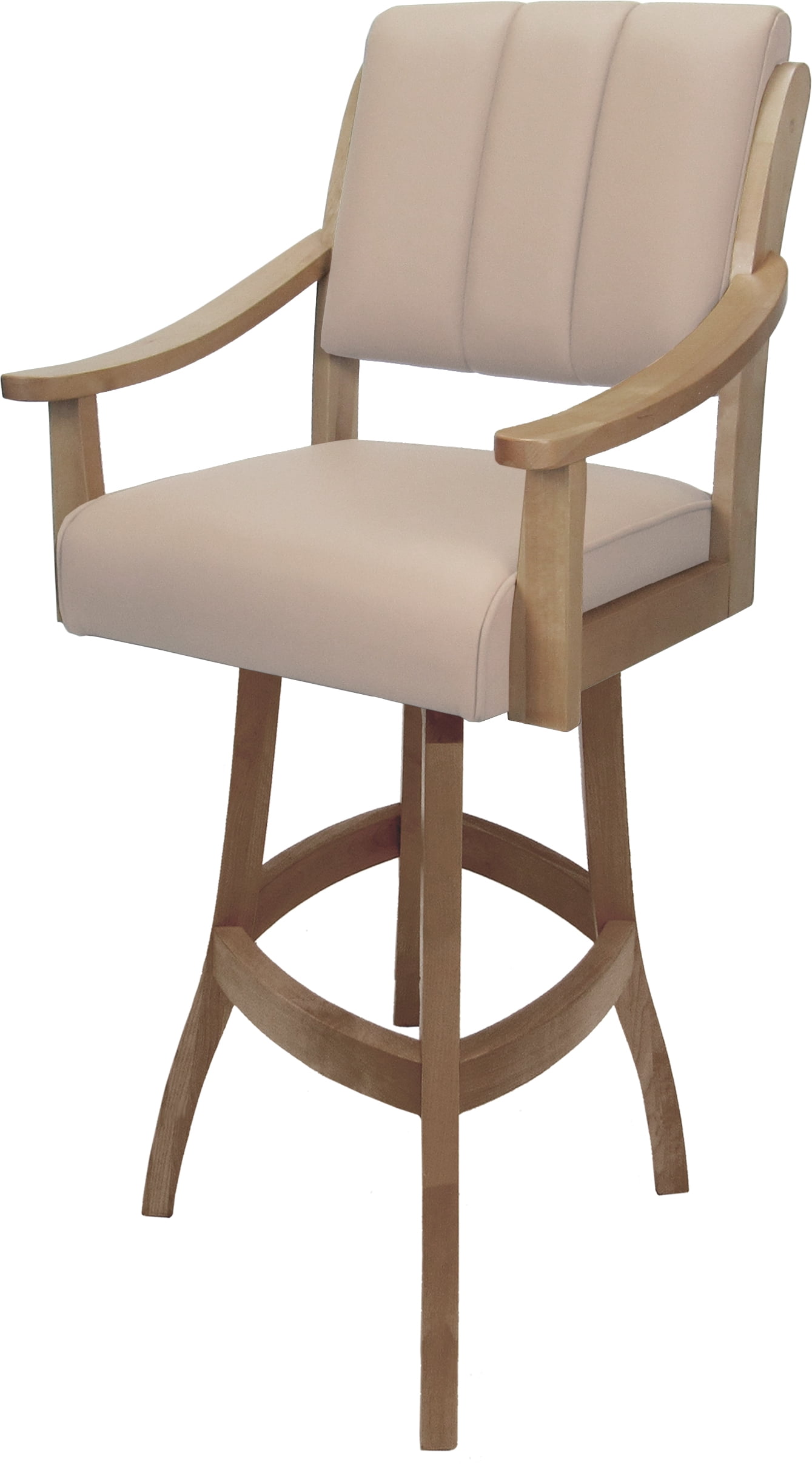 Leather Casa Solid Wood Bar Stool 30" Seat - Tan on Cashew - Walmart.com