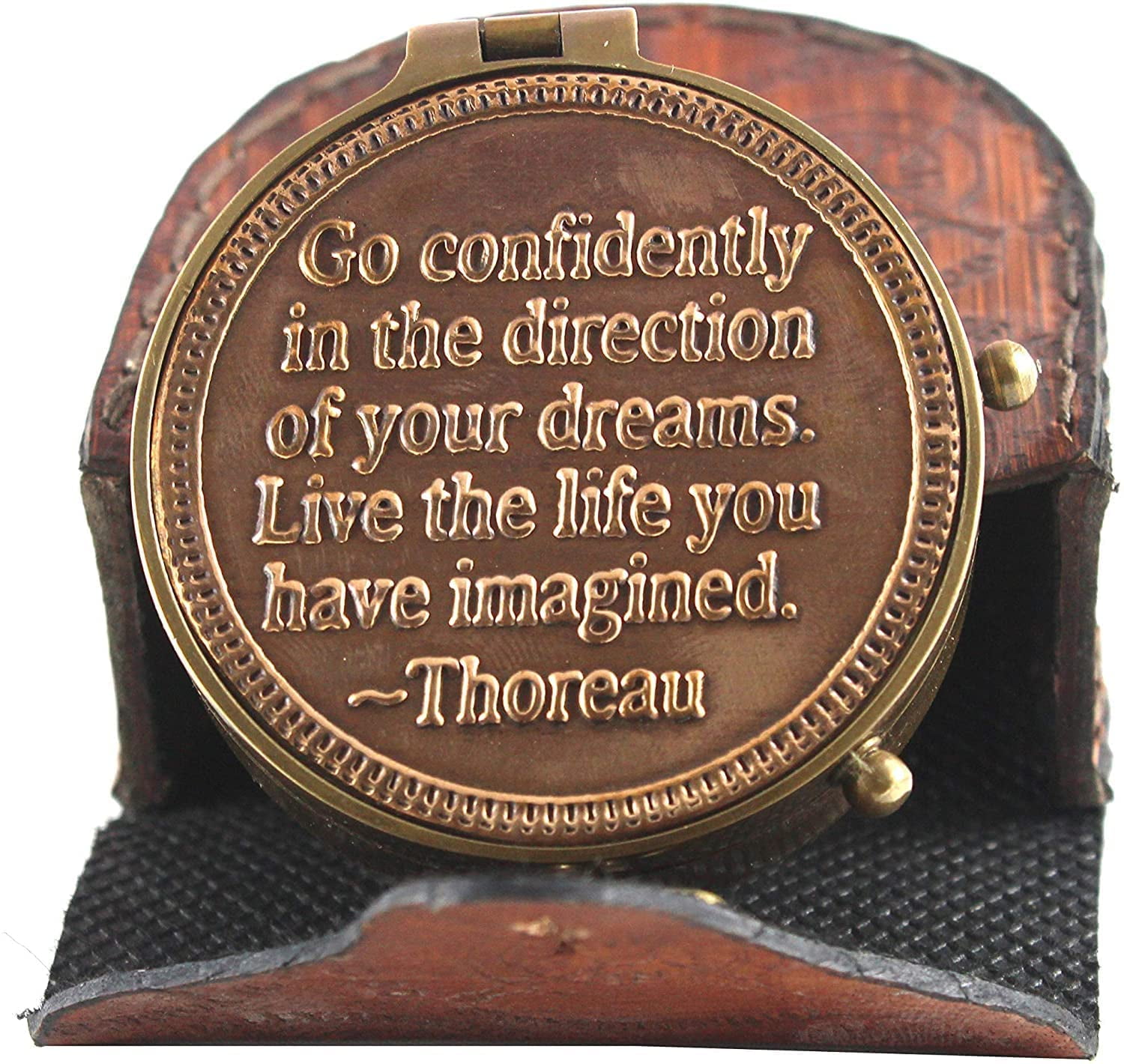 Leather Case Compass with Quote Go Confidently in The Direction of Your ...