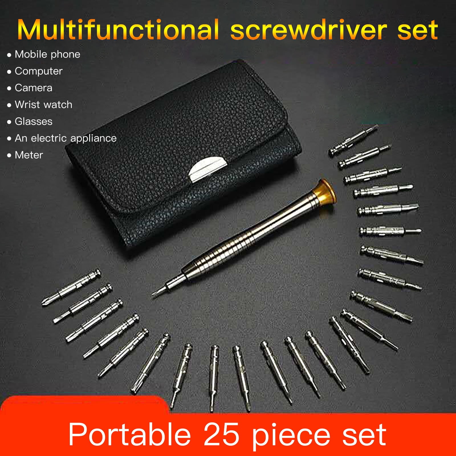Leather Case Manual Screwdriver Set, 25 In 1 Multi-Function Tool ...