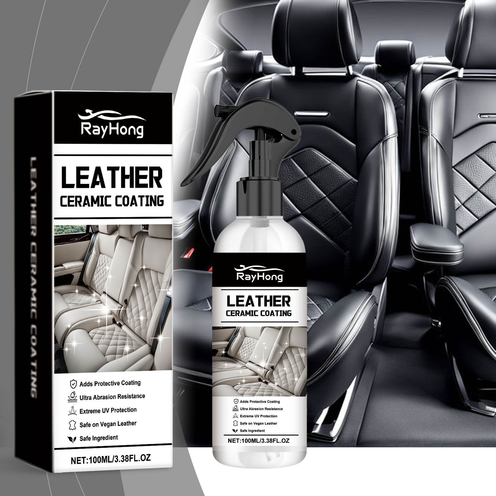 Leather Ceramic Coating for Car Interior Seats, Odorless Water-Based ...