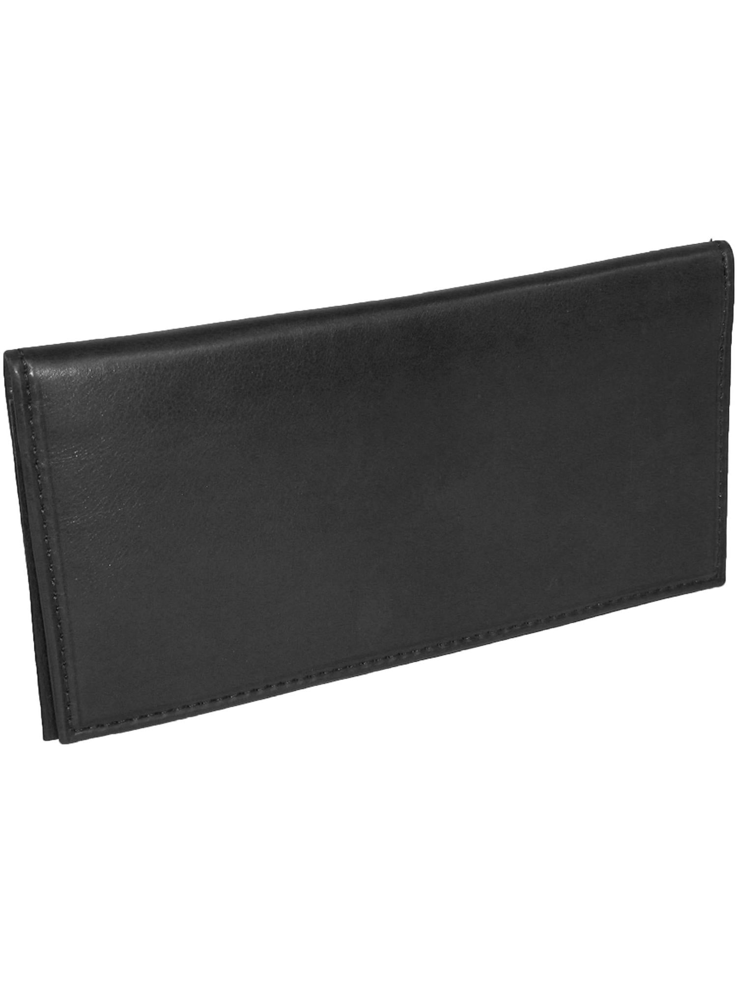 Leather Checkbook Cover Wallet, Black - Walmart.com