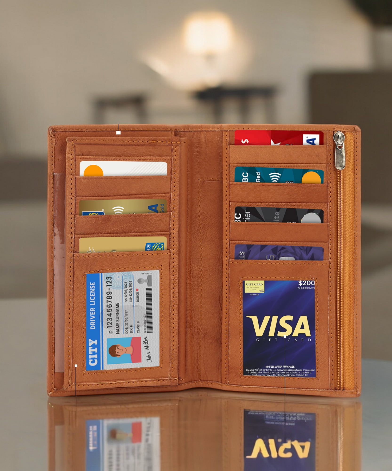 Leather Checkbook Credit Card Holder Wallet with Pull Out by ...