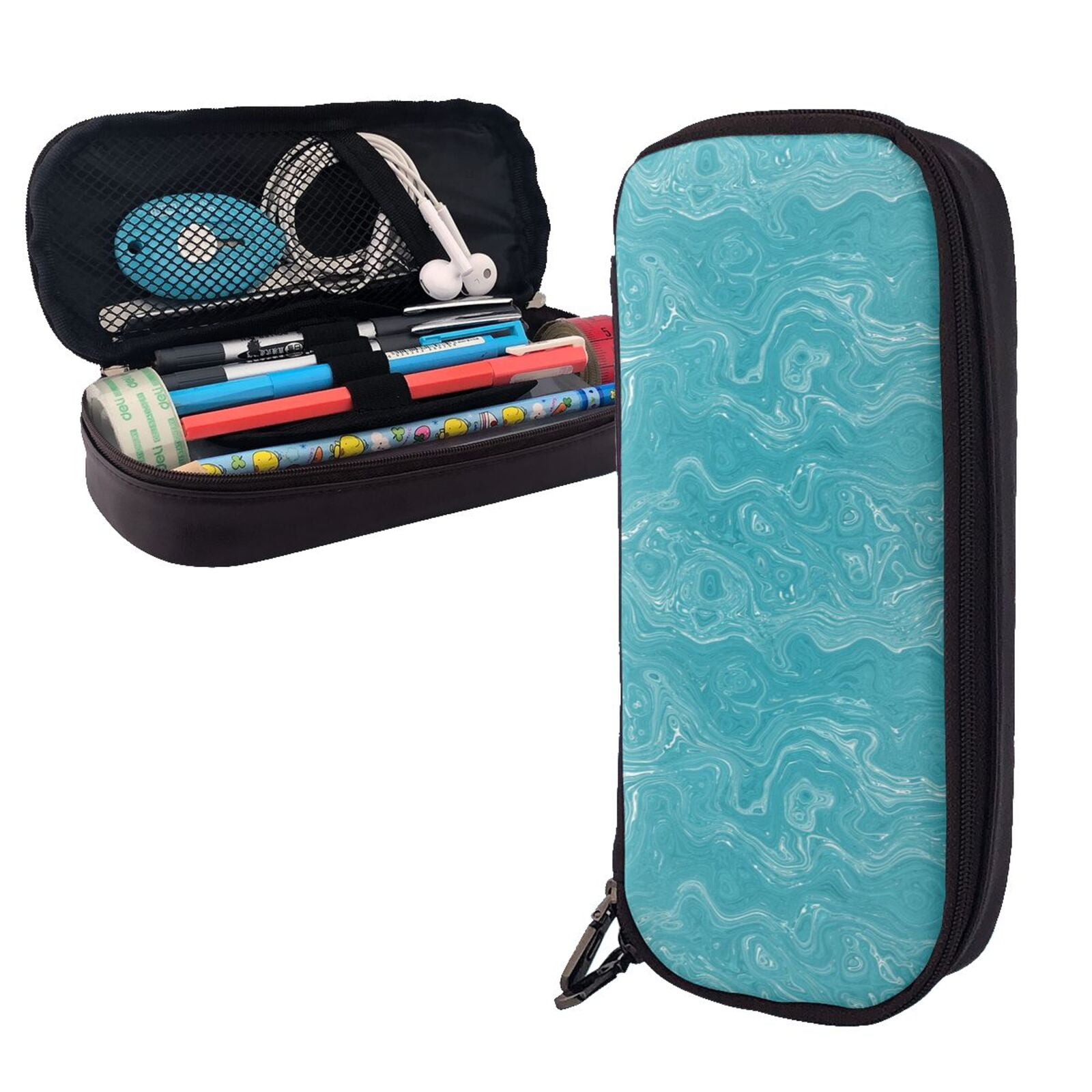 Leather Clamshell Pencil Case 8 X 3.5 X 1.5in Pencil Case Small Kit ...