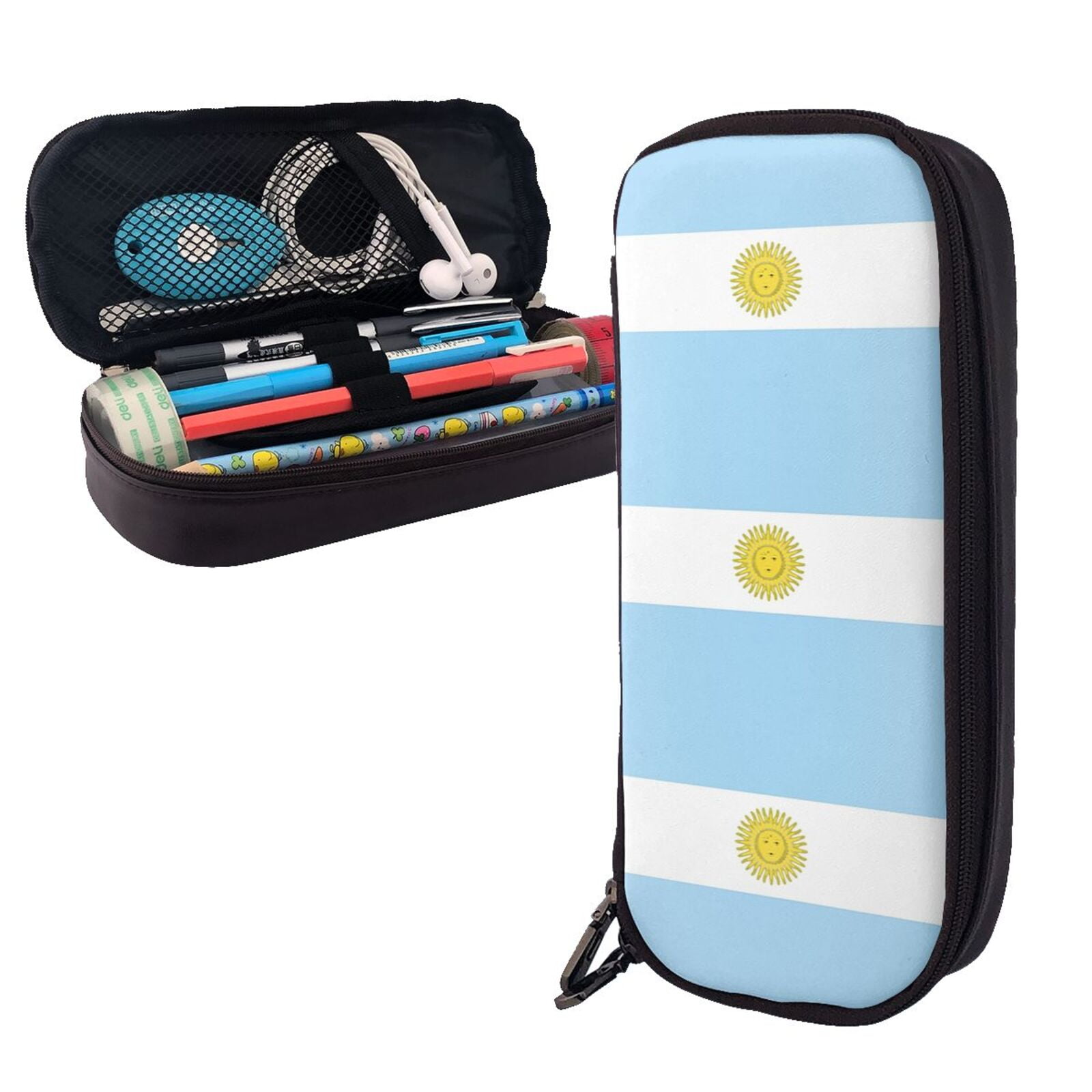 Leather Clamshell Pencil Case 8 X 3.5 X 1.5in Pencil Case Small Kit ...