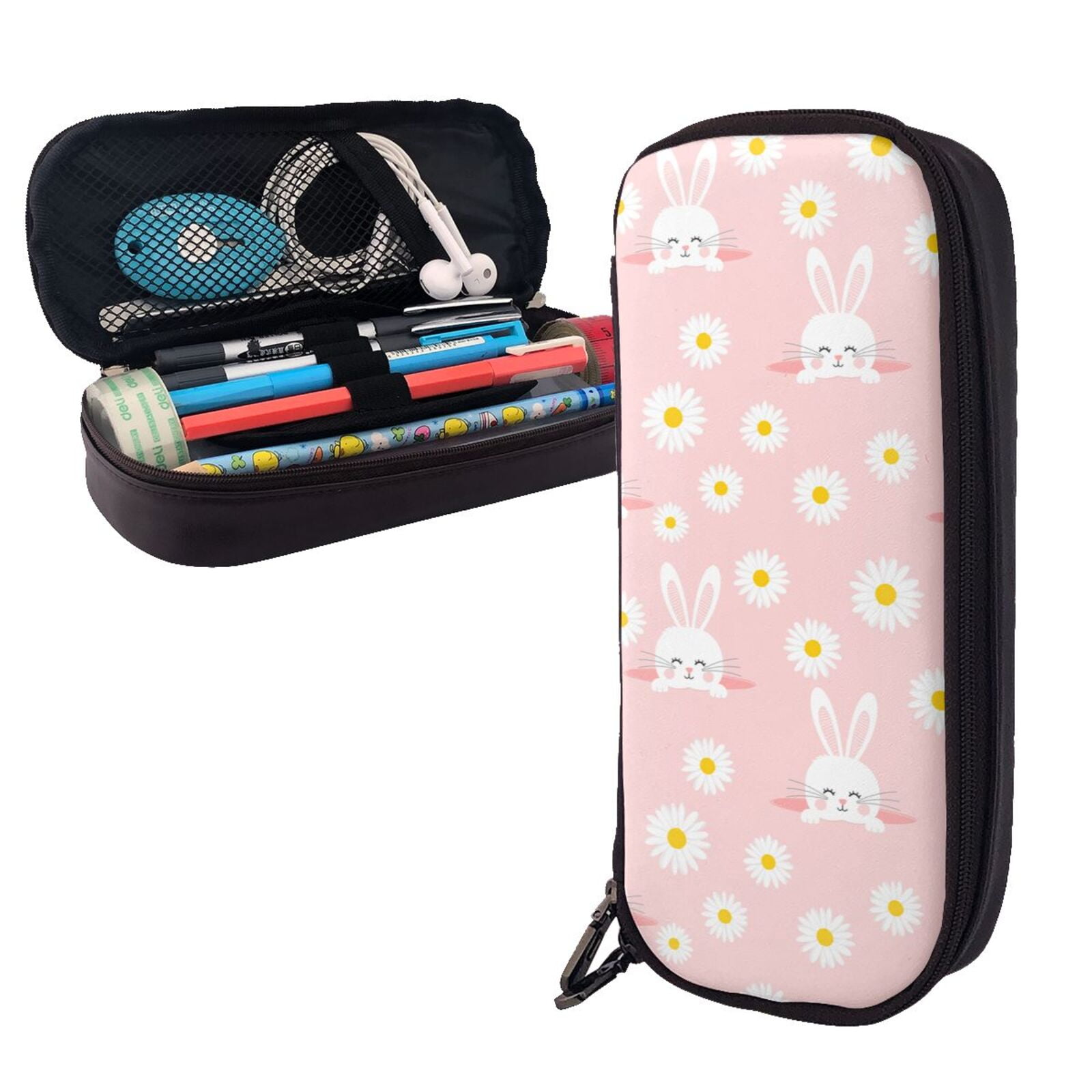 Leather Clamshell Pencil Case 8 X 3.5 X 1.5in Pencil Case Small Kit ...