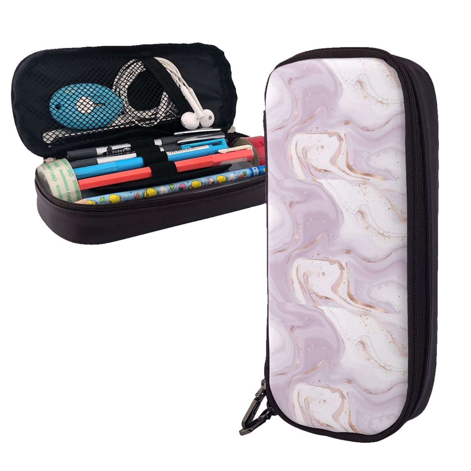 Leather Clamshell Pencil Case 8 X 3.5 X 1.5in Pencil Case Small Kit ...