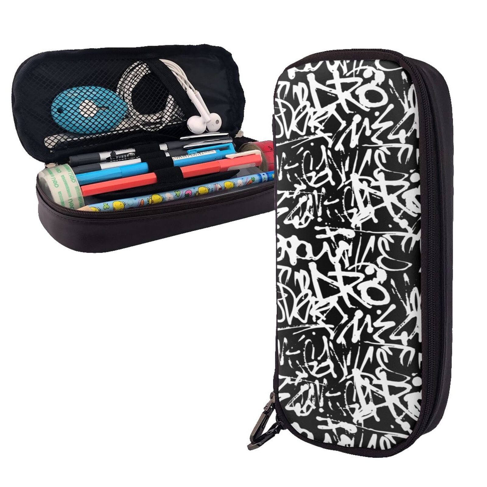 Leather Clamshell Pencil Case 8 X 3.5 X 1.5in Pencil Case Small Kit ...