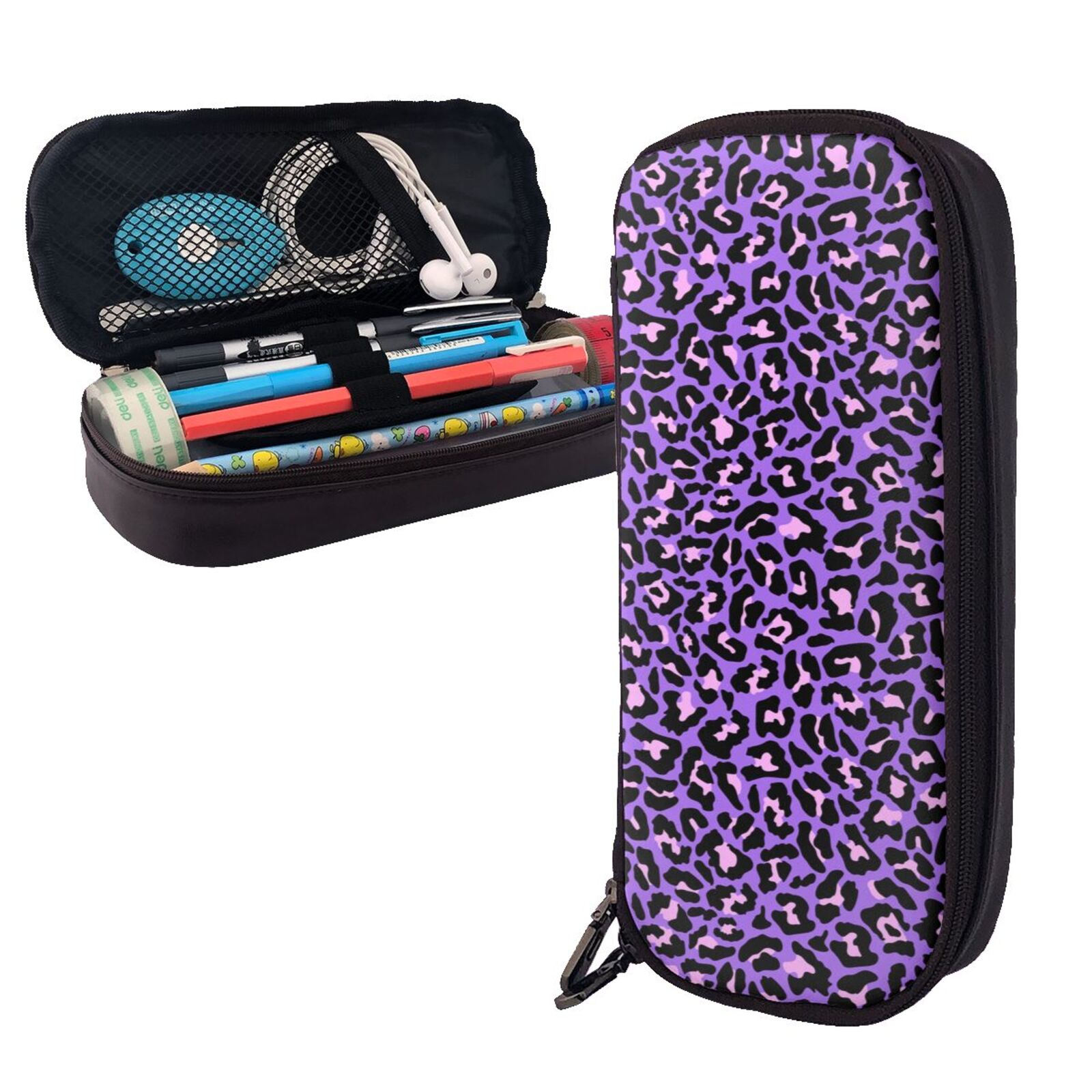 Leather Clamshell Pencil Case 8 X 3.5 X 1.5in Pencil Case Small Kit ...
