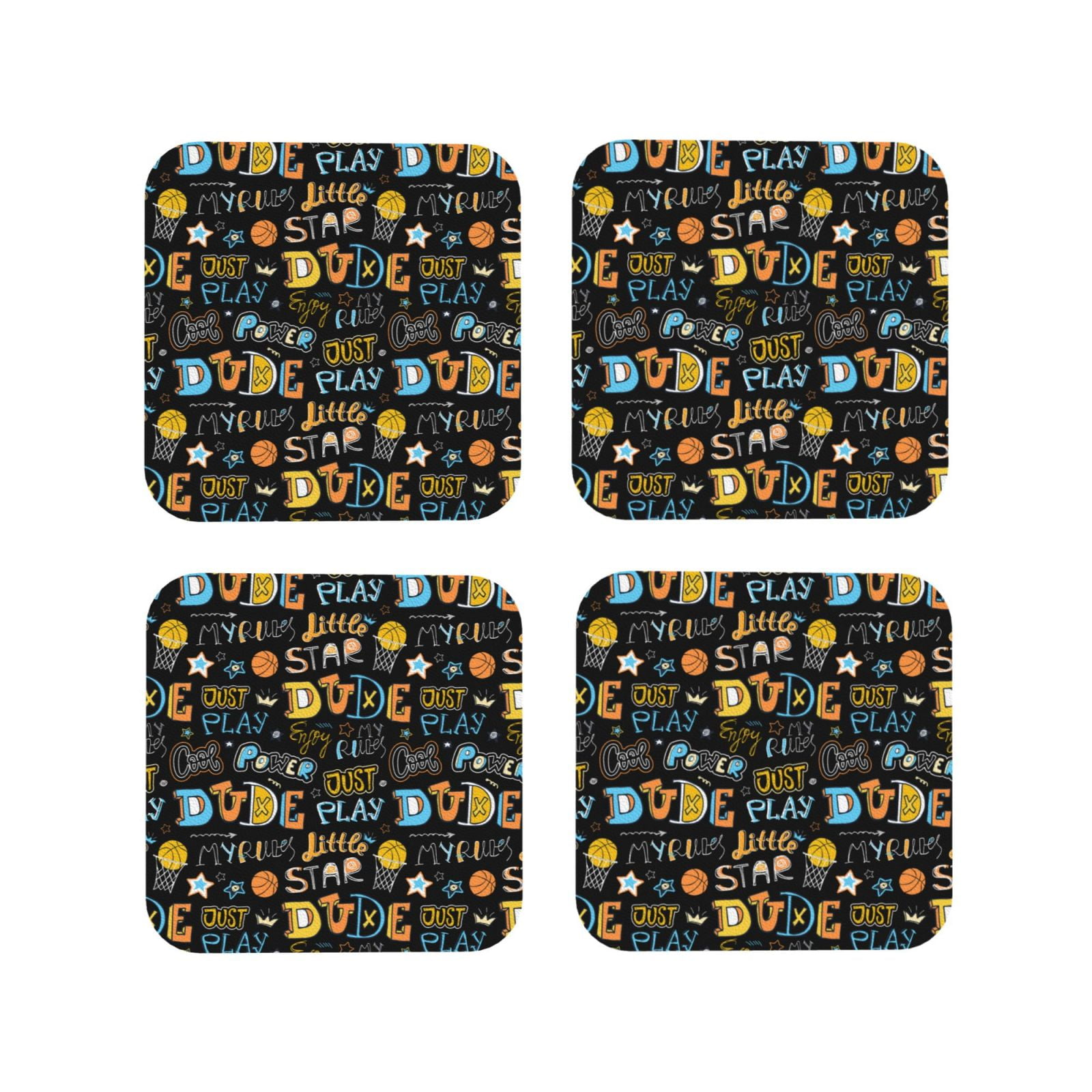 Leather Coasters with Heat-resistant for Drinks, Basketball A Cup ...