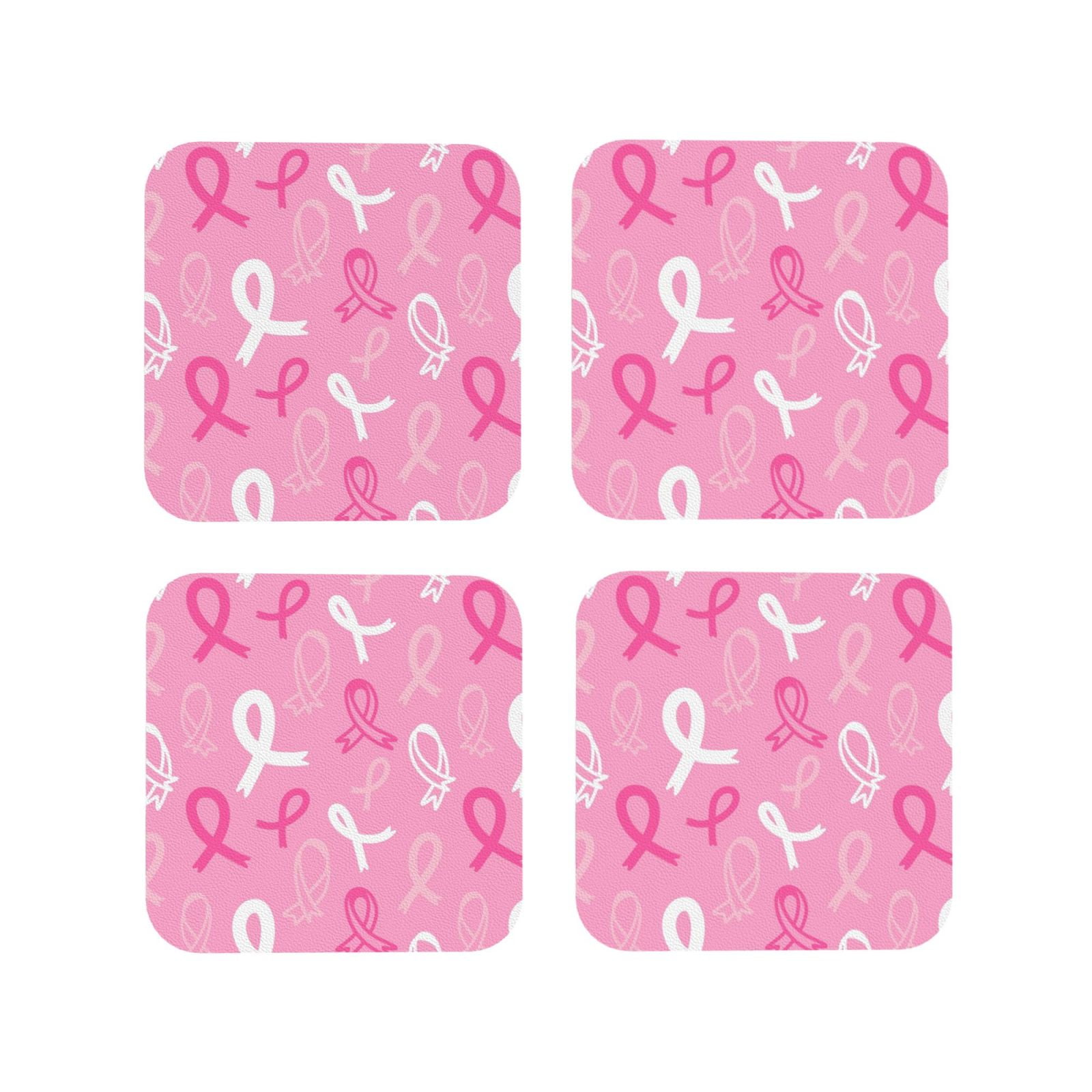 Leather Coasters with Heat-resistant for Drinks, Breast Cancer ...
