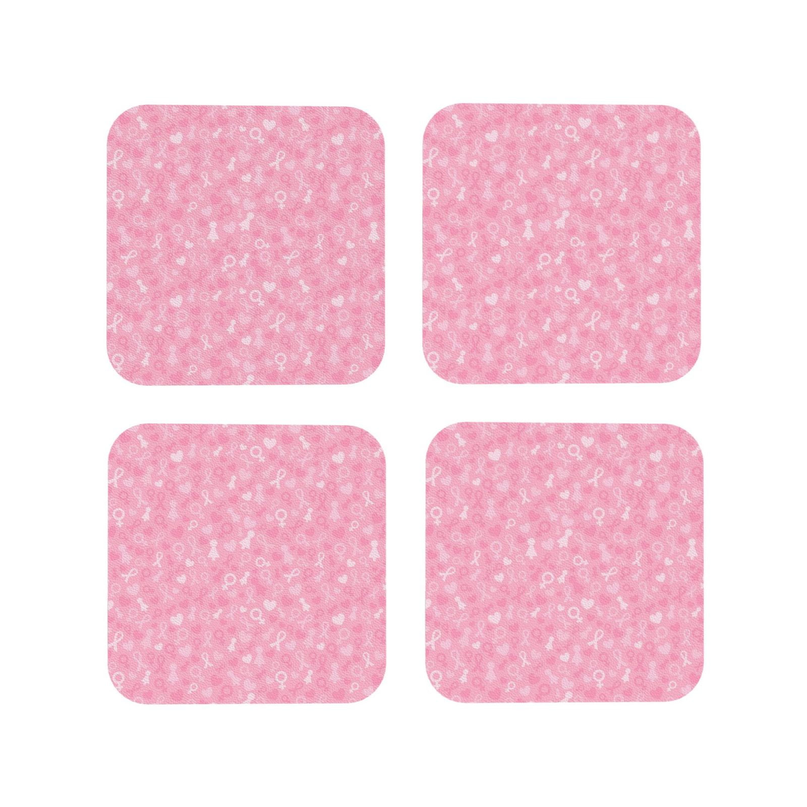 Leather Coasters with Heat-resistant for Drinks, Breast Cancer ...