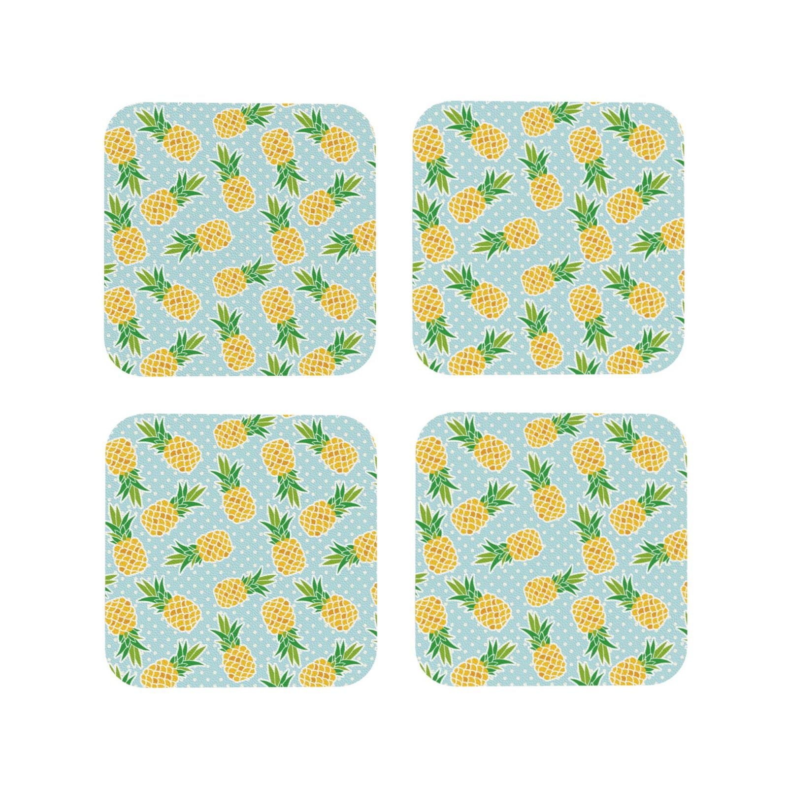 Leather Coasters with Heat-resistant for Drinks, Cute Golden Yellow ...