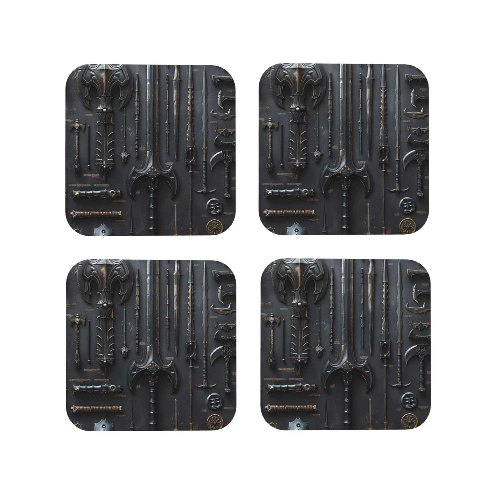 Leather Coasters with Heat-resistant for Drinks, Fantasy Medieval ...