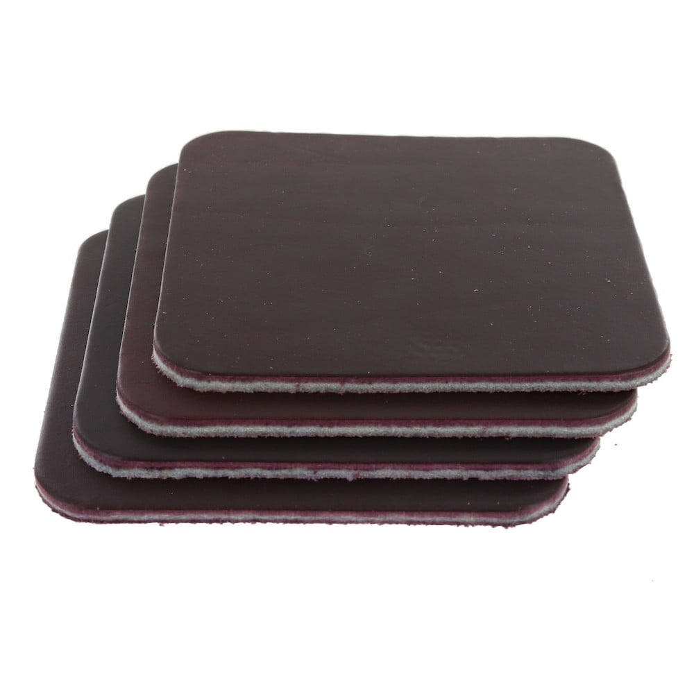 Leather Coasters, Horween Cavalier, Square, Plum (4pc set) - Walmart.com