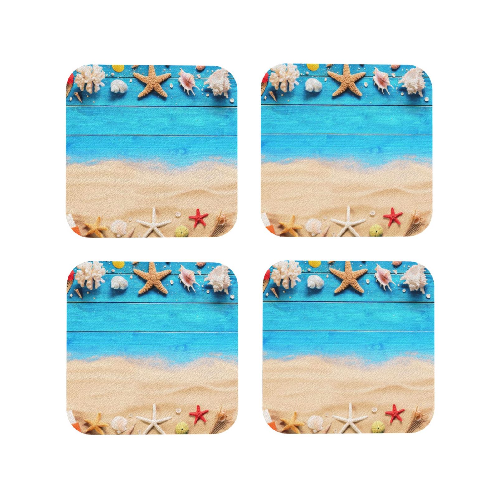 Leather Coasters of 4, Boards and Beach Drink Coasters Foe Tabletop ...