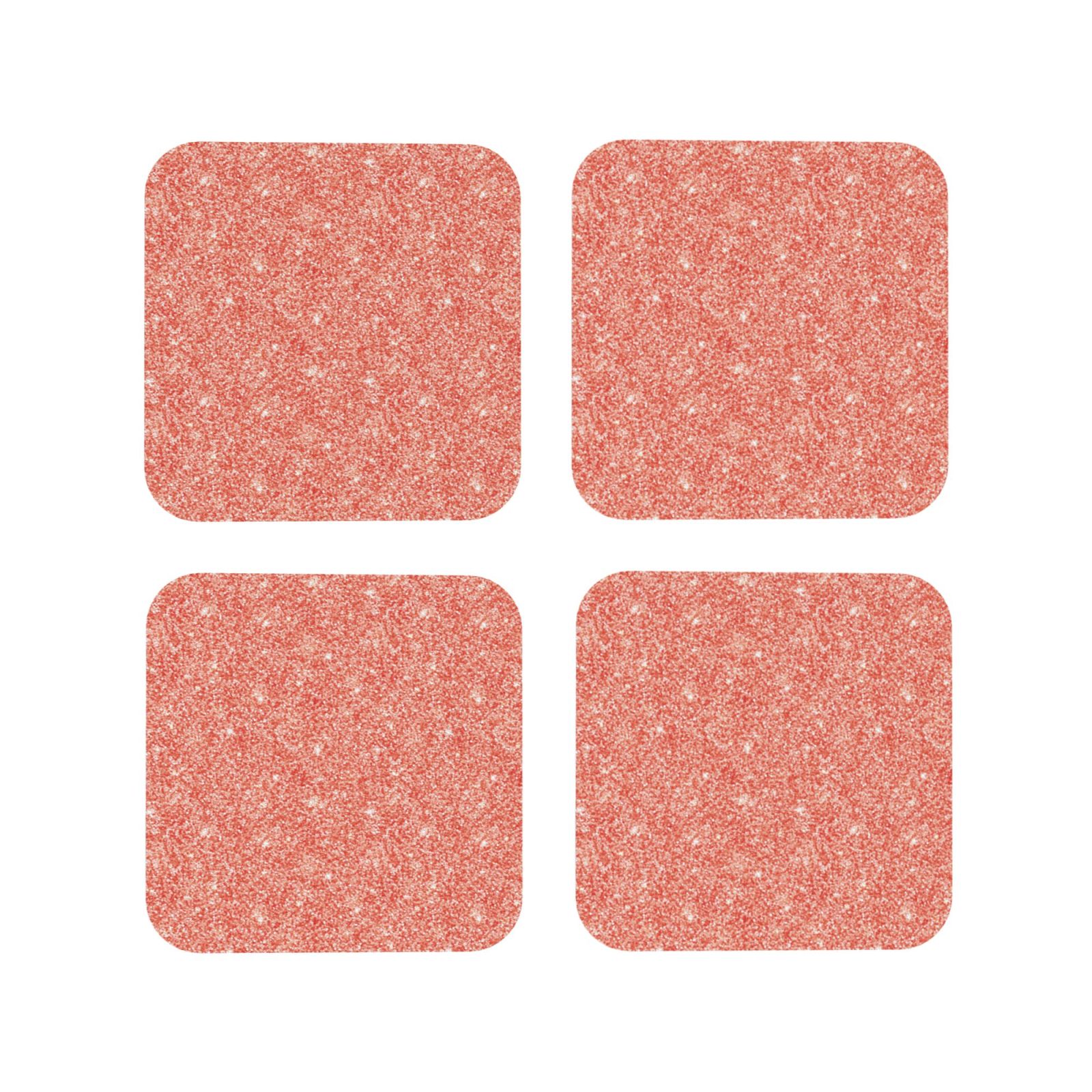 Leather Coasters of 4, Orange Lightning glitter Print Drink Coasters ...
