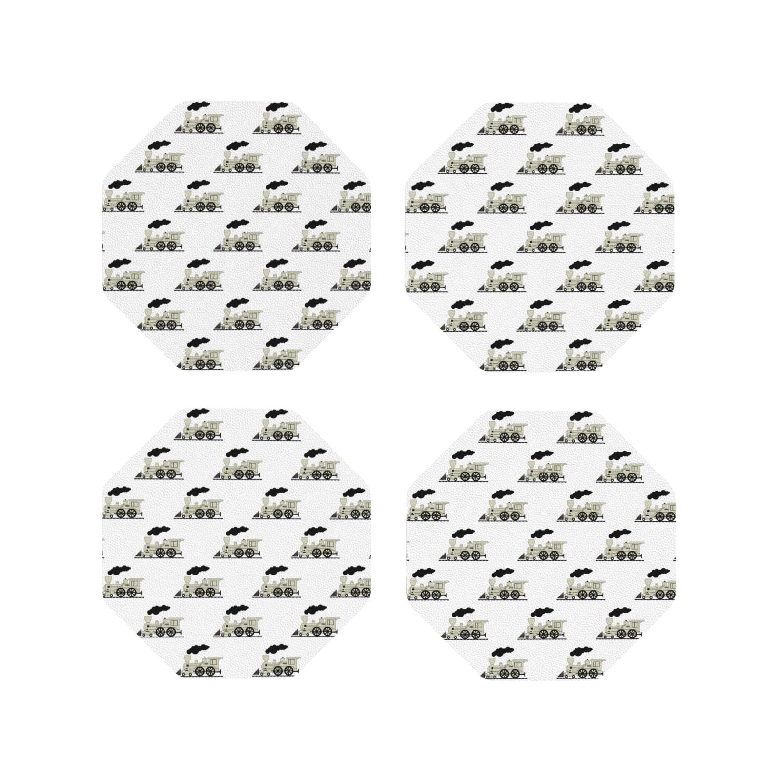 Leather Coasters of 4, Train carrying Drink Coasters Foe Tabletop ...