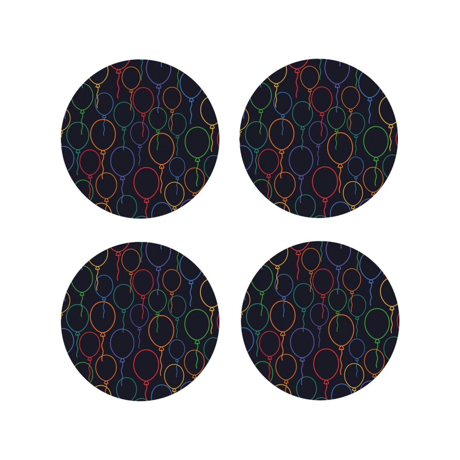 Leather Coasters with Heat-resistant for Drinks, Colorful Balloons -标题2 ...