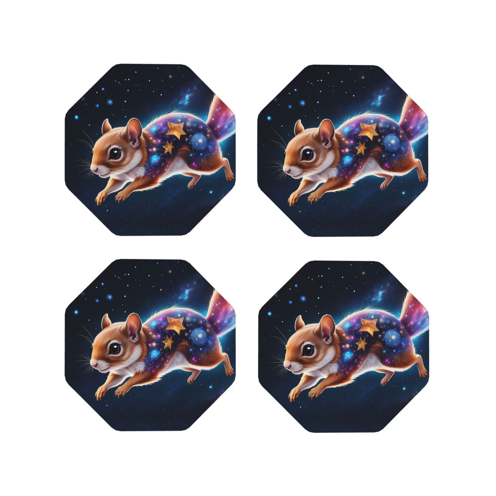 Leather Coasters with Heat-resistant for Drinks, Colorful Star River ...