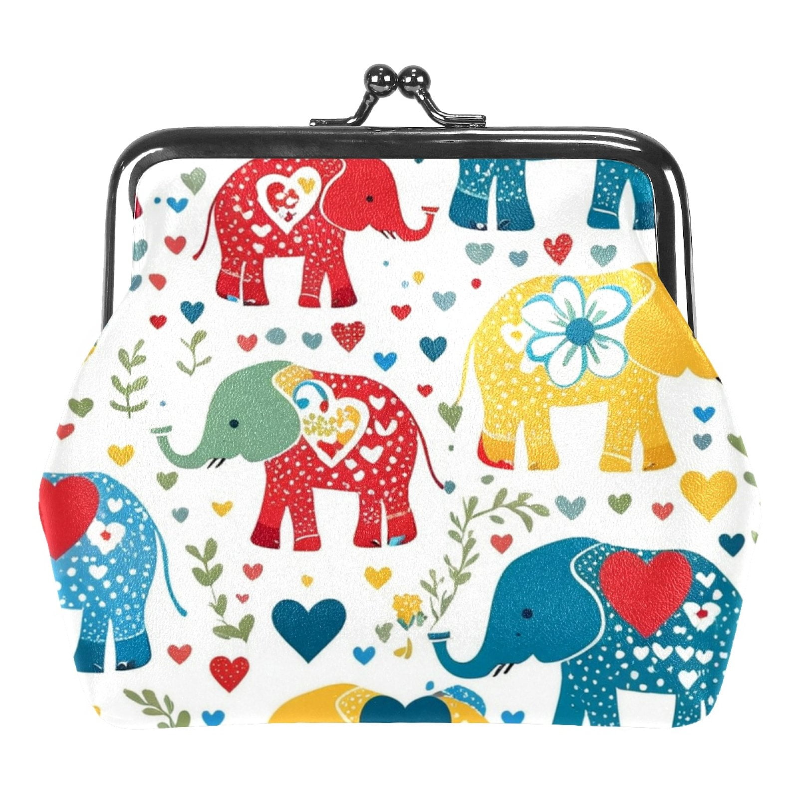 Leather Coin Purses & Pouches,Ethnic Elephants Change Purse Small ...